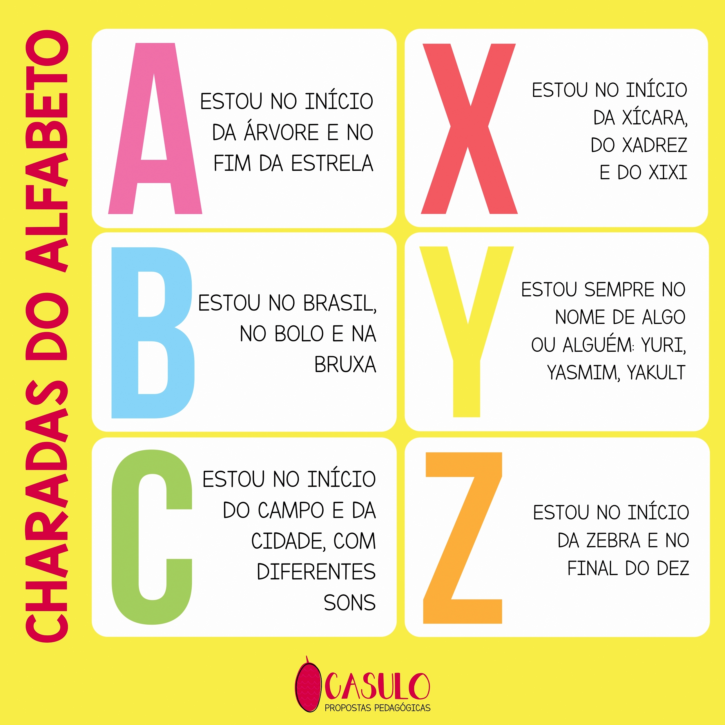 CHARADAS DO ALFABETO Casulo CHARADAS DO ALFABETO Casulo